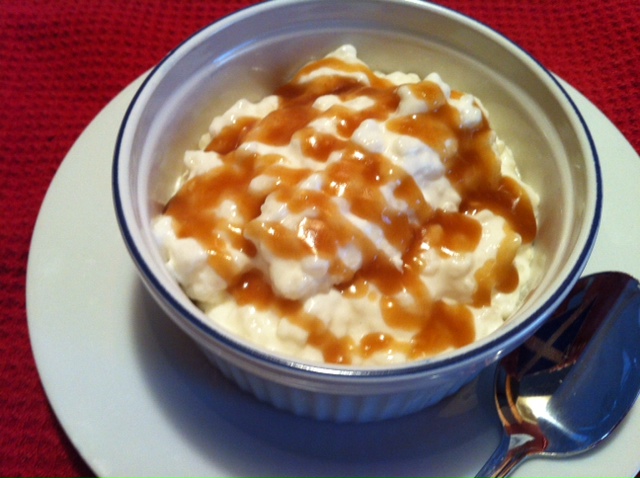 Fitzy's Fixing's: Creamy rice pudding with salty caramel sauce
